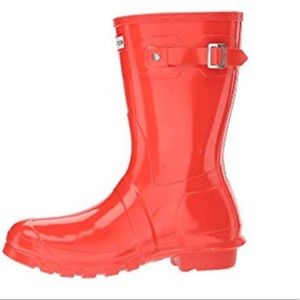 Hunter | Shoes | Hunter Original Short Gloss Orange Rain Boots | Poshmark